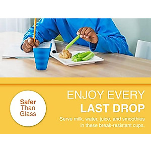 Arrow Home Products Sip A Cup with Built in Straw, 10oz, 4pk - BPA-free Straw Cups for Kids Great for Everyday Use - Made in the USA, Stackable Kids Straw Cups - Purple, Blue, Green, Orange