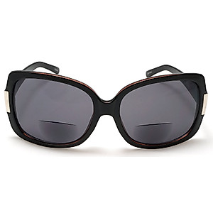 SAMBA SHADES BiFocal Sun Readers Fashion Reading Sunglasses for Women Jackie O French Riviera SunReaders Style in Black +2.50