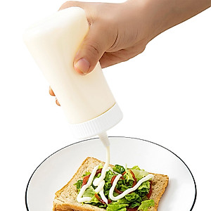 Kumprohu Squeeze Sauce Bottle | Syrup Dispenser Stand Upside Down - Honey Bottles, Empty Honey Jars with Leak Proof Screw Caps, Clear Pot for Storing and Dispensing