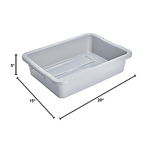 Rubbermaid Commercial Products FG334900GRAY Standard Bus/Utility Box, 4.625 Gal, Gray