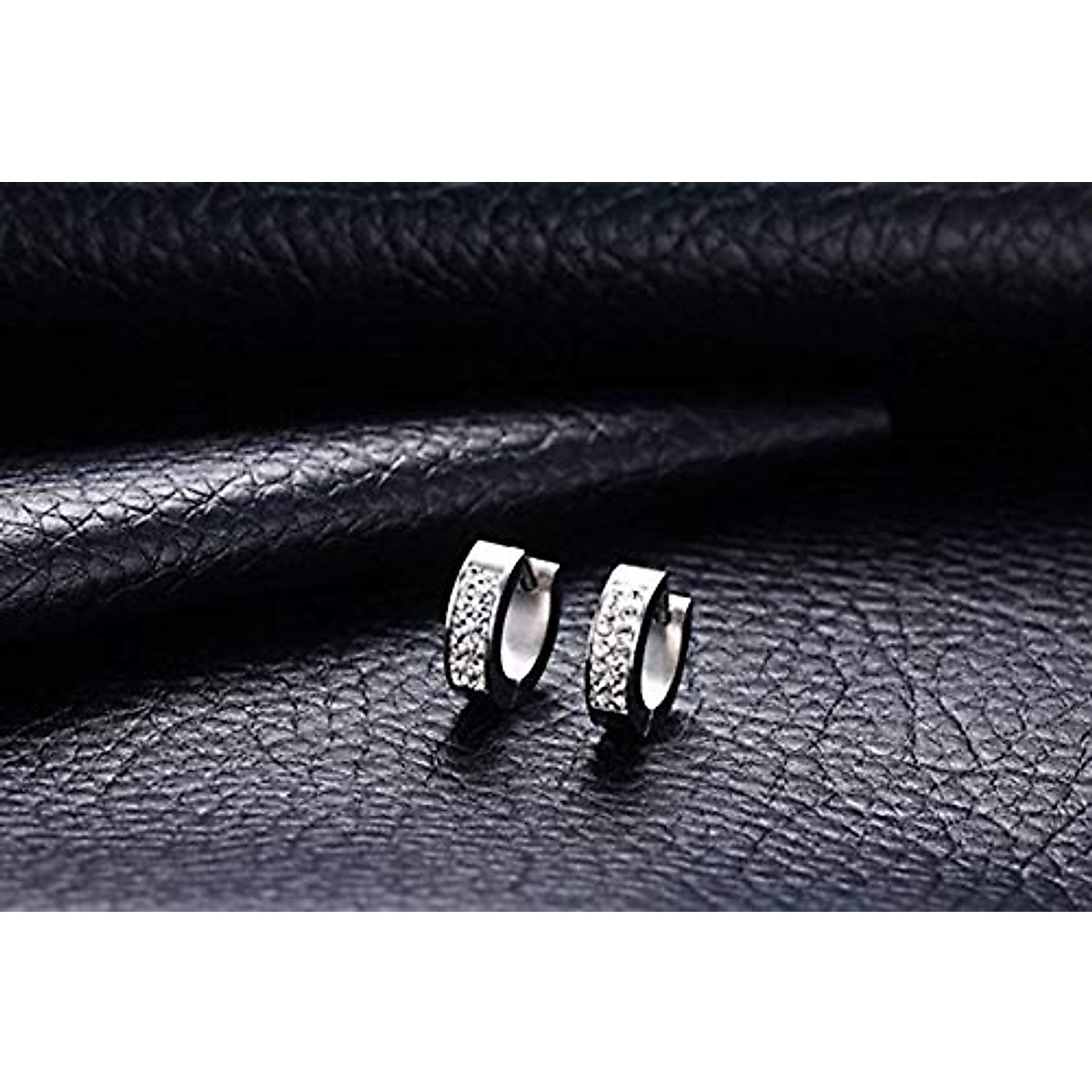 KARAY Stainless Steel Womens Mens Hoop Earrings Huggie Earrings CZ Piercings Hypoallergenic 18G (1pair Silver)