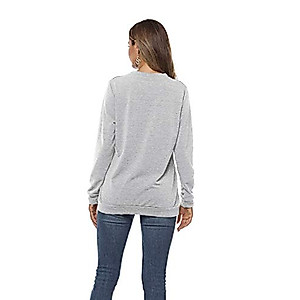 BLANCHES It's Just A Bunch of Hocus Pocus T-Shirt Women Sweatshirt Halloween Sanderson Sisters Long Sleeve Pullover Tops Gray