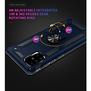 ADDIT A71 5G Case, Samsung Galaxy A71 5G Case [ Military Grade ] 15ft. Drop Tested Protective Case with Magnetic Car Mount Ring Holder Stand Cover for Samsung Galaxy A71 5G - Blue