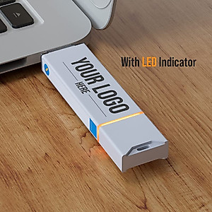 Customized USB Flash Drive Personalized Memory Stick with Writable Labels Logo Printed Jump Drive 8GB 100 PACK