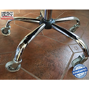 Office Chair Caster Wheels Replacement - Set of 5 HARDWOOD FLOOR Chair Wheels - No Chair Mat Needed - 3" Rollerblade Style HEAVY DUTY Desk Chair Casters With Soft Rubber Wheels, Smooth & Silent