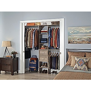 ClosetMaid SuiteSymphony Closet Organizer with Shelves and 2 Drawers, 16-Inch-Natural Gray