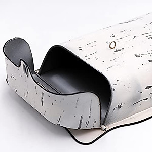 SDlumeiy Vintage Wall Mount Mailbox, Vintage Mailbox, Outdoor Metal Mailbox, Vertical Wall Mount Mailbox 10.2Lx3Wx14.2H inches (White)