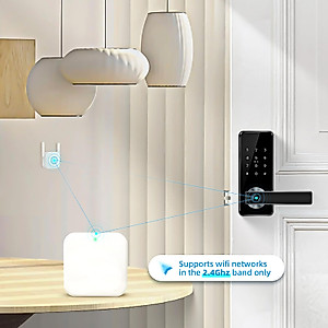Wi-Fi Gateway Remotely Control Smart Fingerprint Door Lock with TT Lock App , Gateway Smart Hub Compatible with Alexa Voice Control ,Electronic Lock Assemblies by Nyboer