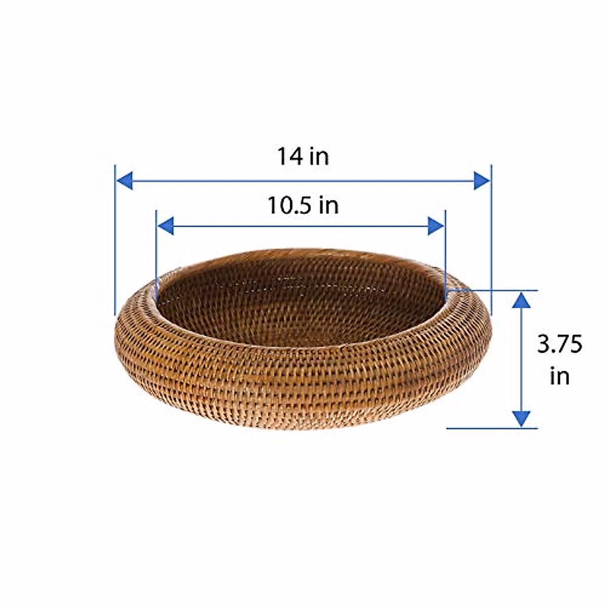 KOUBOO La Jolla Rattan Fruit Bowl, Honey Brown