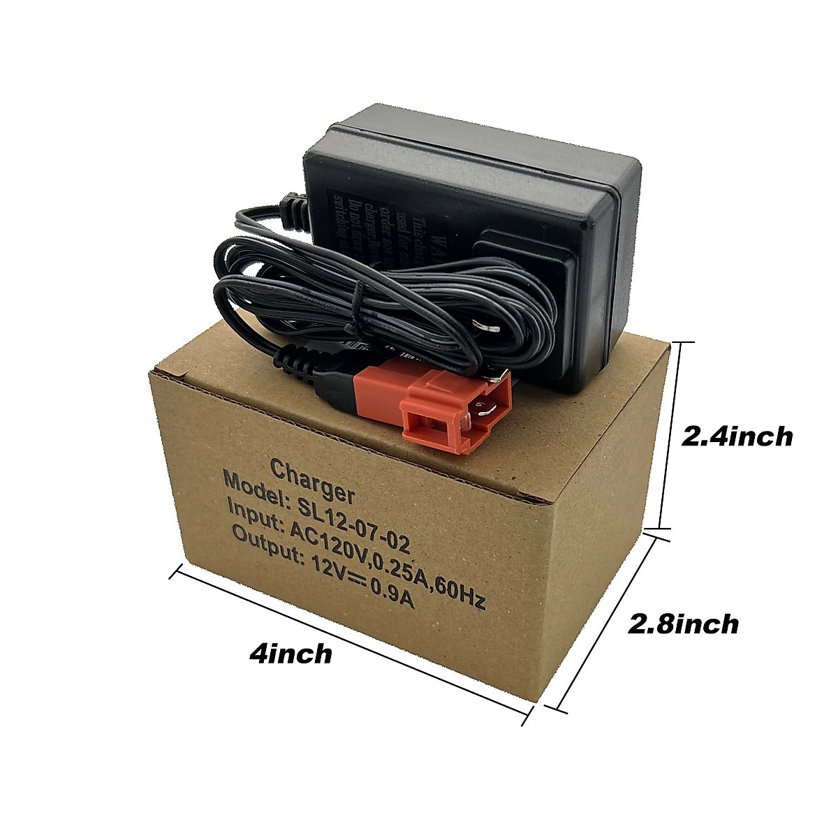 12 Volt Battery Charger for Ride On Toys 12V Kids Ride On Car Charger,12V Electric Car Riding Toy Battery Power Adapter Square Plug SL12-07-02