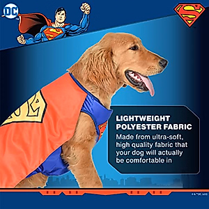 DC Comics Superhero Superman Halloween Dog Costume - Medium - | DC Superhero Halloween Costumes for Dogs, Funny Dog Costumes | Officially Licensed DC Dog Halloween Costume
