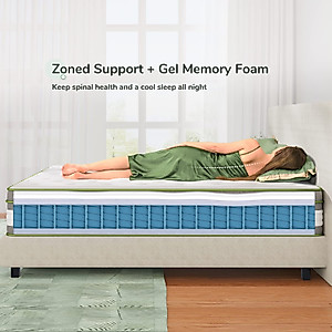 Novilla Full Size Mattress, 12 Inch Hybrid Pillow Top Full Mattress in a Box with Gel Memory Foam & Individually Wrapped Pocket Coils Innerspring for a Cozy & Peaceful Sleep