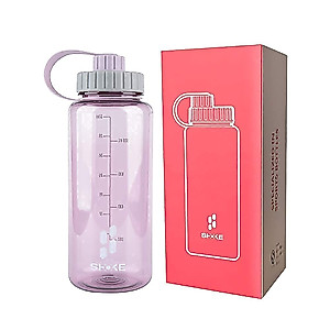 SHOKE 1 Liter Water Bottle, 32oz Wide Mouth Leakproof Large Sports Water Bottles with Handle, Gym Space Cup For Fitness Yoga Workouts Hiking for Women