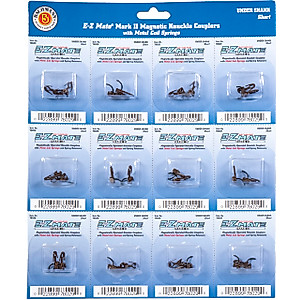 Bachmann Trains - E-Z MATE MARK II COUPLERS - MAGNETIC KNUCKLE COUPLERS with METAL COIL SPRING - UNDER SHANK - SHORT (12 pair/card) - HO Scale