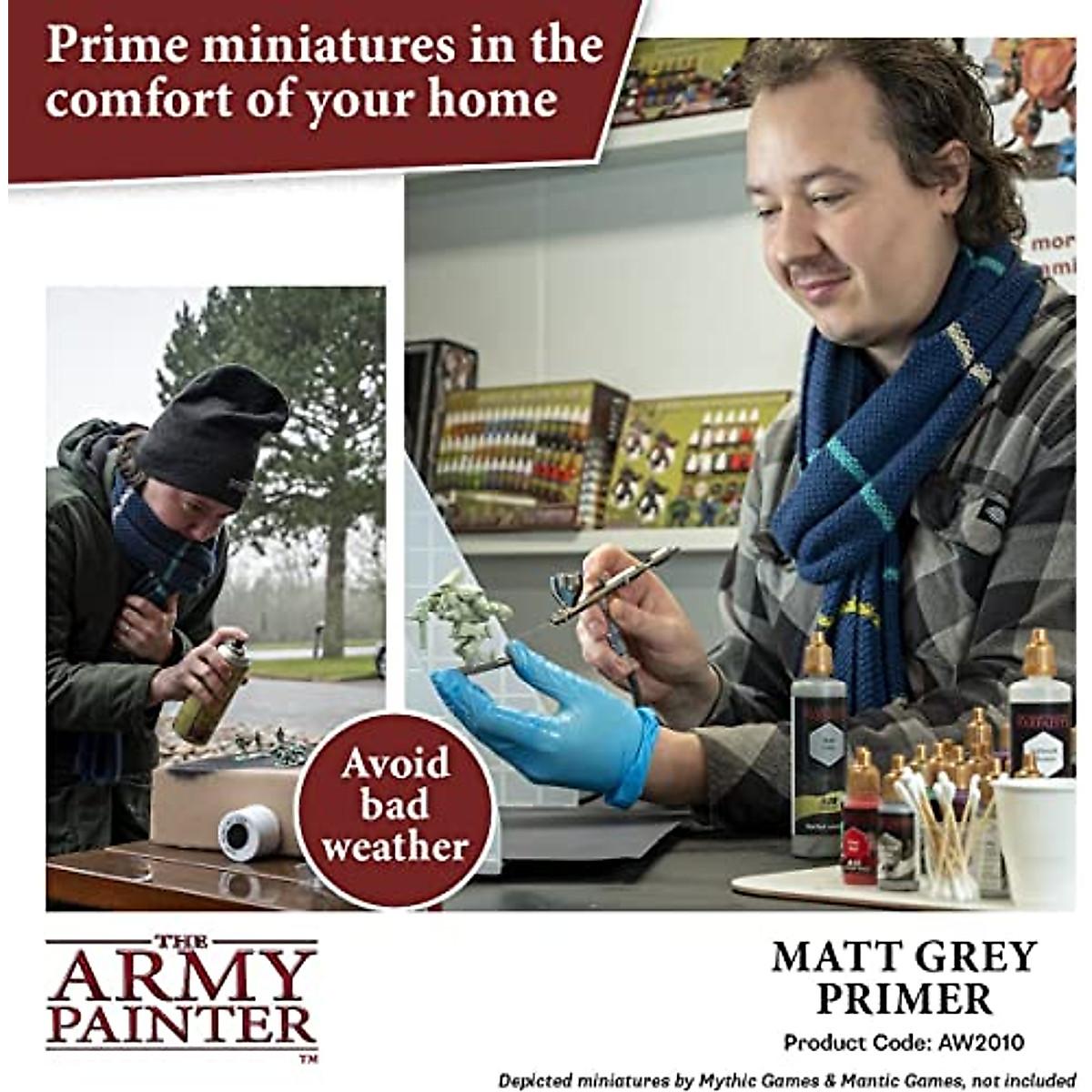 The Army Painter Warpaints Air Air Primer Matt Grey 18ml Acrylic Paint for Airbrush, Wargaming and Modelling
