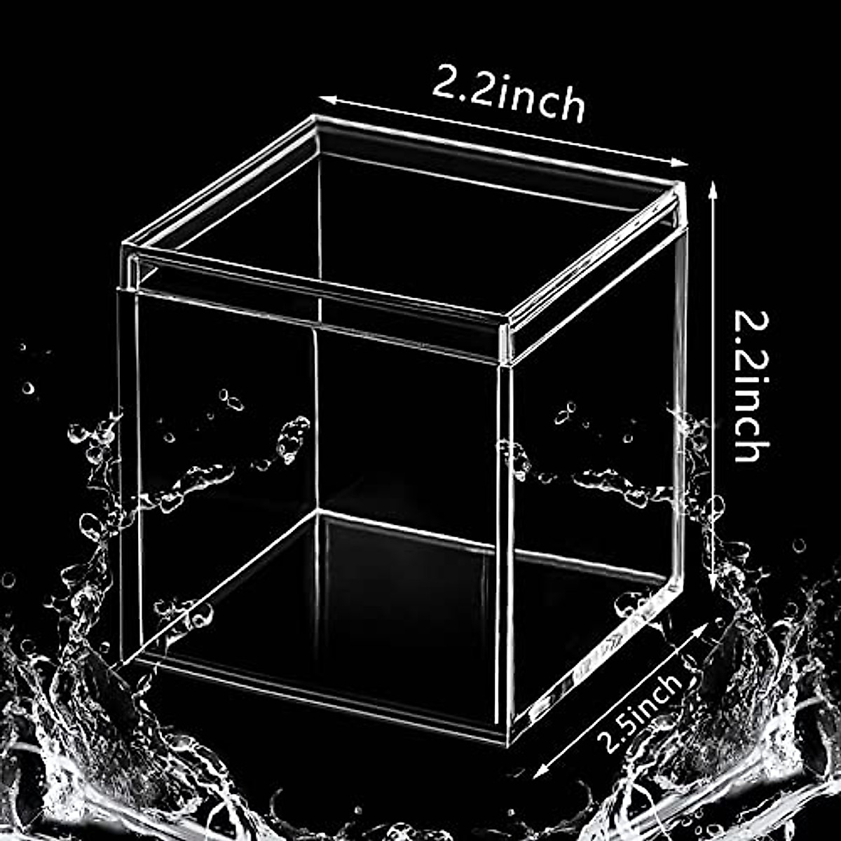 8 Pieces Clear Acrylic Plastic Square Cube Jewelry Box Mini Storage Box Mini Square Containers with Lids Storage Candy Box for Candy Pill and Tiny Jewelry (2.2 x 2.2 x 2.2 Inch)