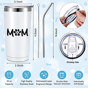 Dog Mom Gifts 20 oz Stainless Steel Insulated Wine Tumbler Novelty Socks Baseball Cap Idea Basket Box Dog Lover Funny Gifts for Women Birthday Gag Gifts for New Puppy Baby Owners