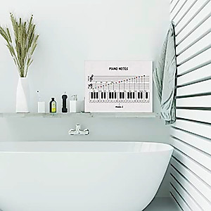 EVXID Piano Music Notes Canvas Poster Painting Wall Art, Music Education Print Artwork Framed Ready to Hang for Music Classroom Office Decor 12 x 15 inch