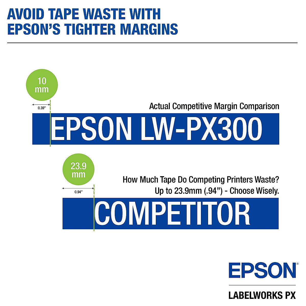 LABELWORKS Epson LW-PX300 Industrial Label Maker for Home and Office – Sticker Labels, Magnetic Tape Compatible, Only Uses 203 and 205 Shrink Tube Tapes, Portable Handheld Label Printer