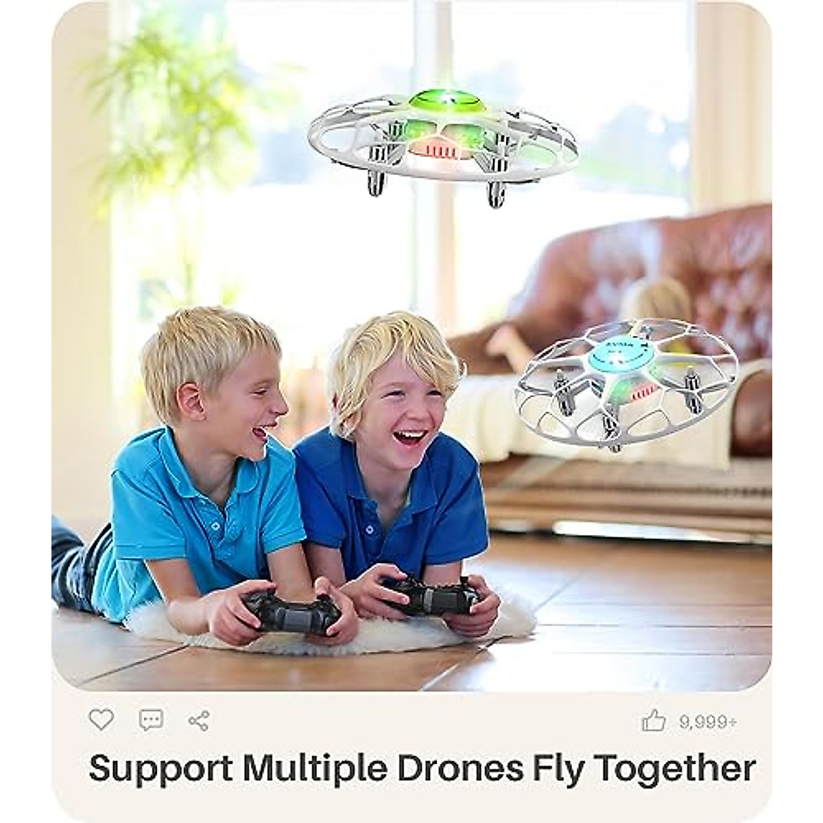 SYMA Mini Drone for Kids Adults, X660 7-Color LED Light RC Quadcopter with Rotary Ascent, 360° Flip, Altitude Hold, Headless Mode Indoor Drone Plane Flying Toys Gifts for Kids 8-12
