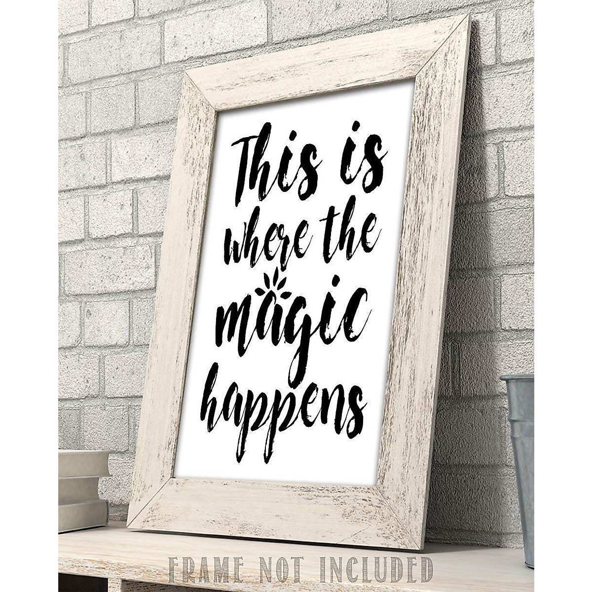 This is Where The Magic Happens - 11x14 Unframed Typography Art Print Poster - Great Bedroom Decor Under $15