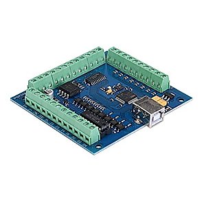 Breakout Board Interface, Motion Controller 100KHz 4 axis Linkage USB Stepper Servo Driver Motion Control Card, Desktop Barebones