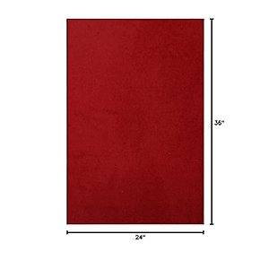 Bright House Solid Color Custom Size Runner Area Rugs Red - 2' x 3' Rectangle, Indoor, Stain Resistant, Perfect for Living Room, Bedroom, Dining Room, Entryway, Pet & Kids Friendly Rug, Wedding