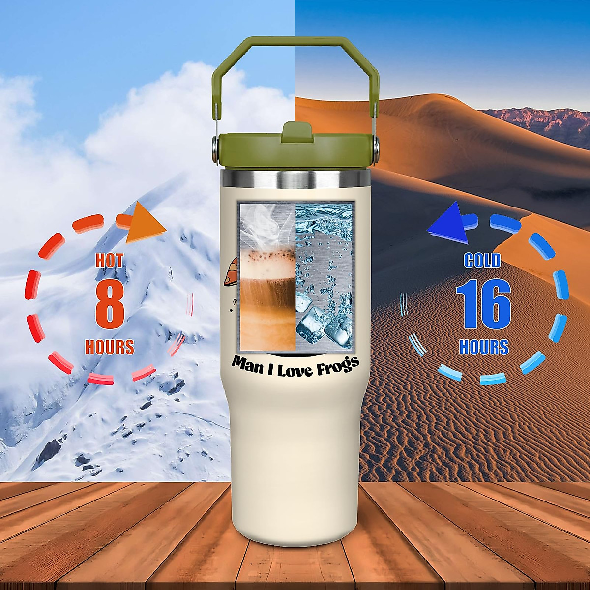 ysnifeiw 30oz Frog Tumbler with Handle and Straw, Stainless Steel Insulated Frog Cup with Top Handle and Lid, Frog Coofee Mug Gifts for Women Men