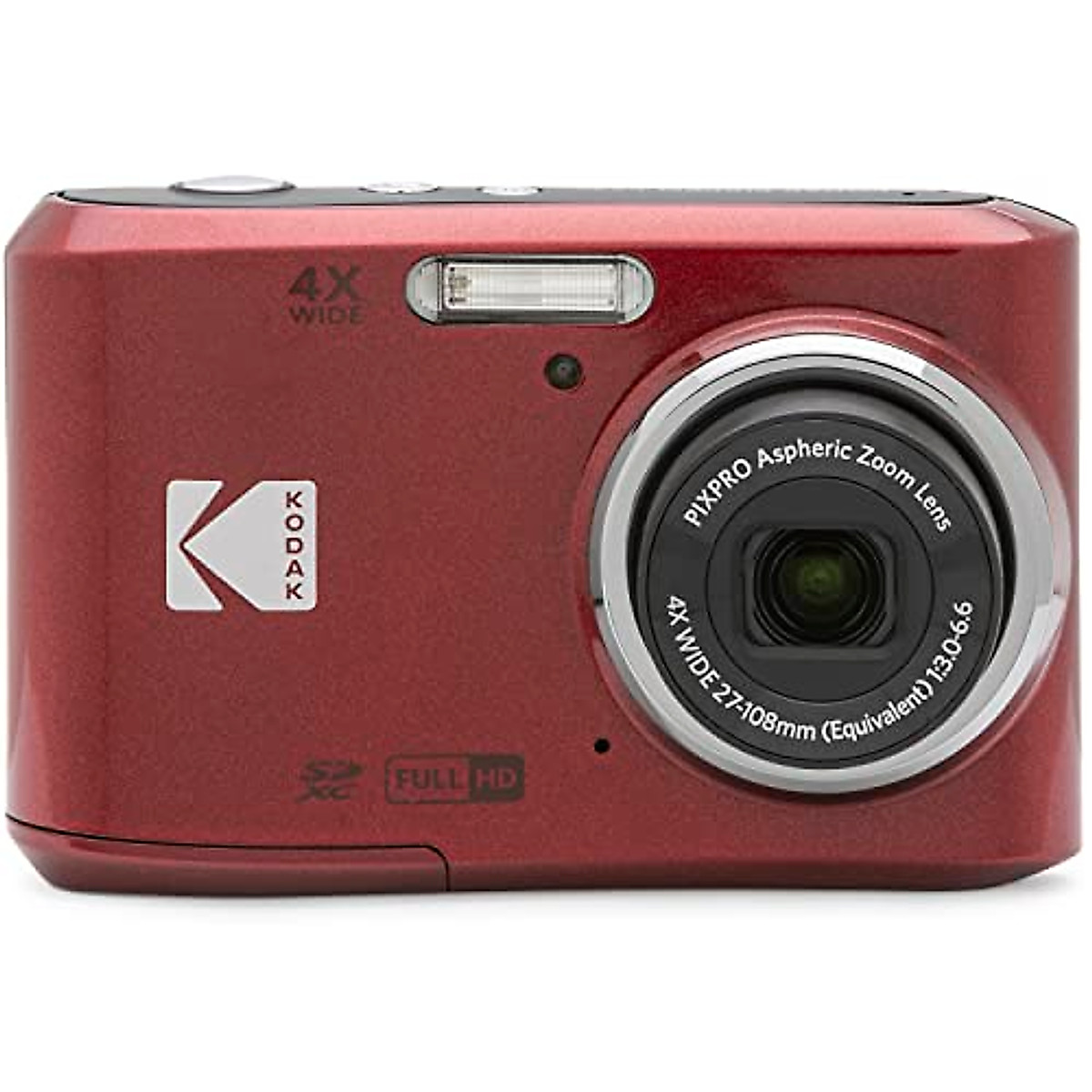 Kodak FZ45RD PIXPRO FZ45 16MP Digital Camera, Red Bundle with Lexar 32GB High-Performance 800x UHS-I SDHC Memory Card + Deco Photo Point and Shoot Field Bag Camera Case