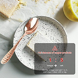 CigeZaus Copper Spoon, 7" Pure Solid Soup Spoons (2)