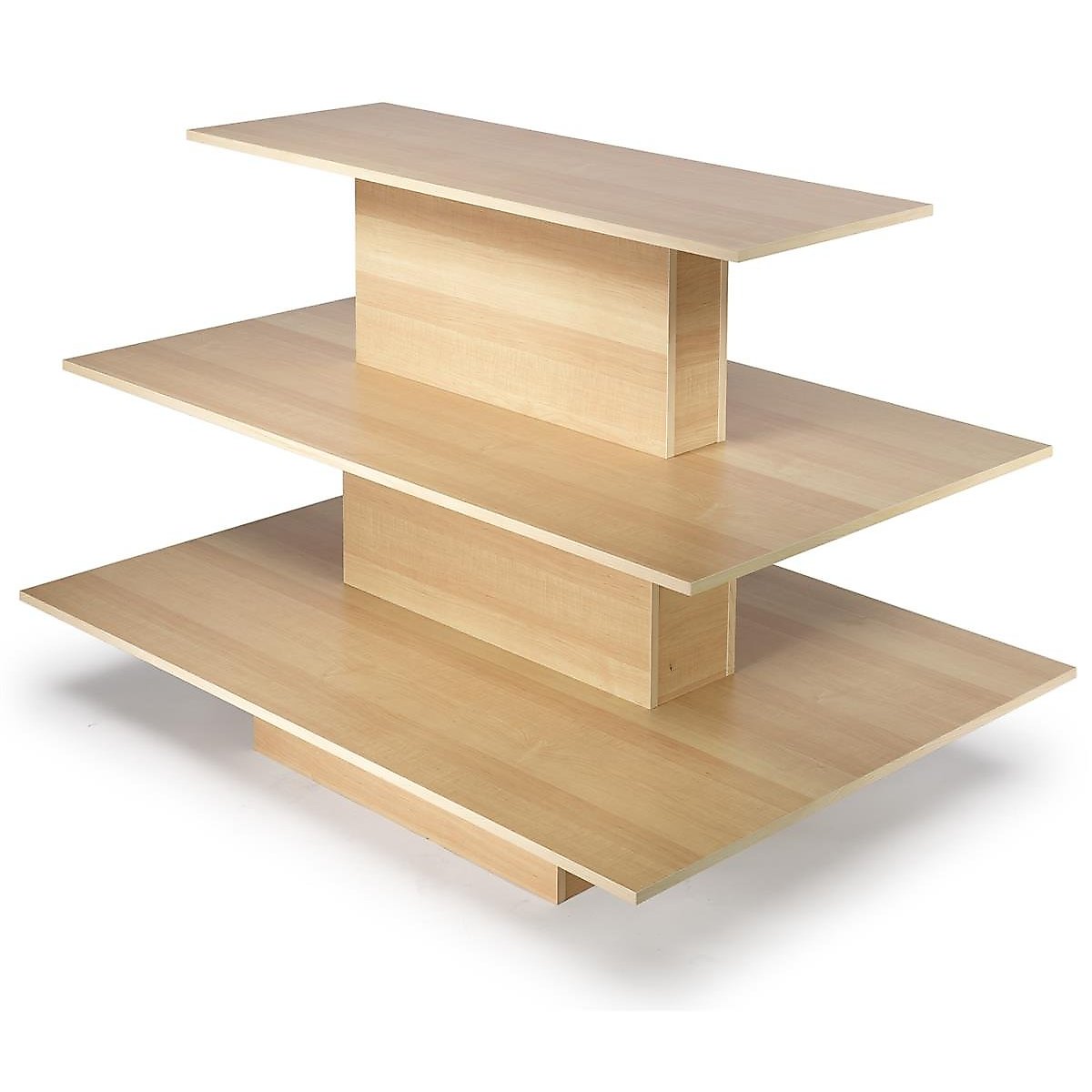 Displays2go Retail Table Display | Tiered Maple Design (3TRT6042HM)