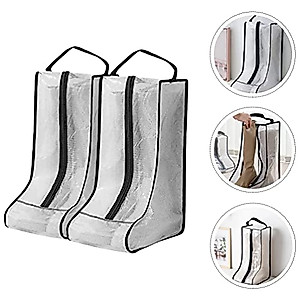 INOOMP 2pcs Storage Bag Clear Boot Storage Bags Shoe Bags with Zipper Tall Boots Organizers Protector Bag Reusable Shoe Storage Pouches Multi- Storage Bags for Home and Travel (Clear)