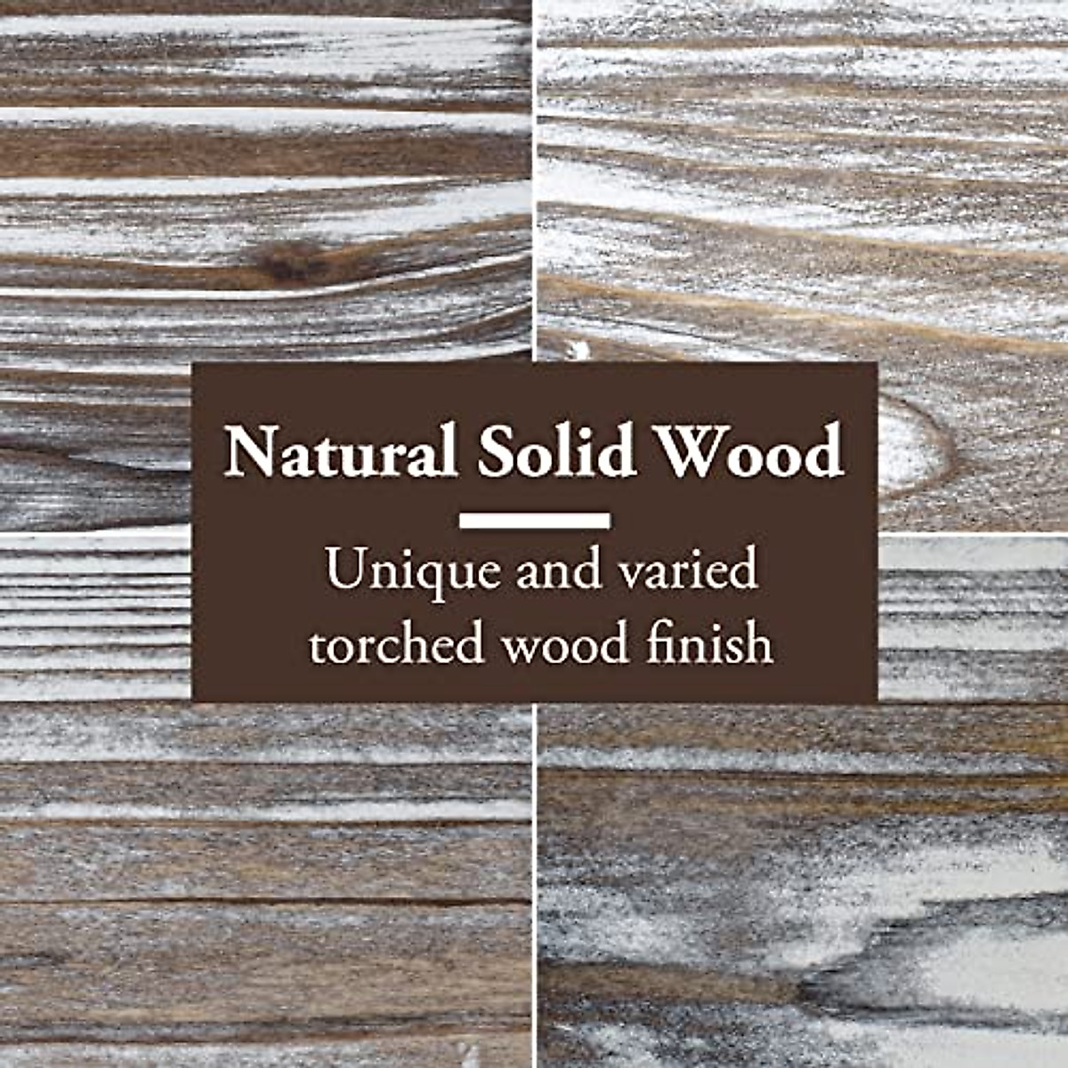 MyGift Torched Wood Wall Mounted 3 Tier Bathroom Shelf Storage Display Rack with 23-Inch Towel Bar