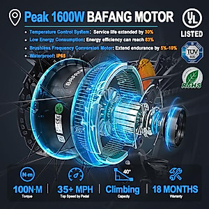 FREESKY Electric Bike for Adults 1000W BAFANG Motor 48V 20Ah Samsung Cells Battery 26" Fat Tire Full Suspension 35MPH Ebike