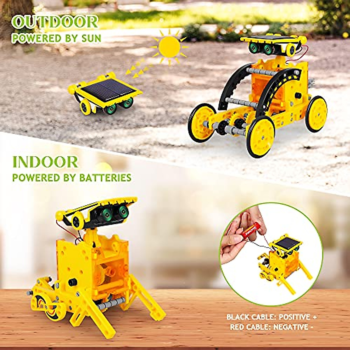 GaHoo 13-in-1 STEM Solar Robot Toys Kit for Kids, DIY Building Science Learning Educational Experiment Kit, Engineering Science Kits Birthday Gift for Age 8 9 10 11 12 Years Old Boys Girls Teens