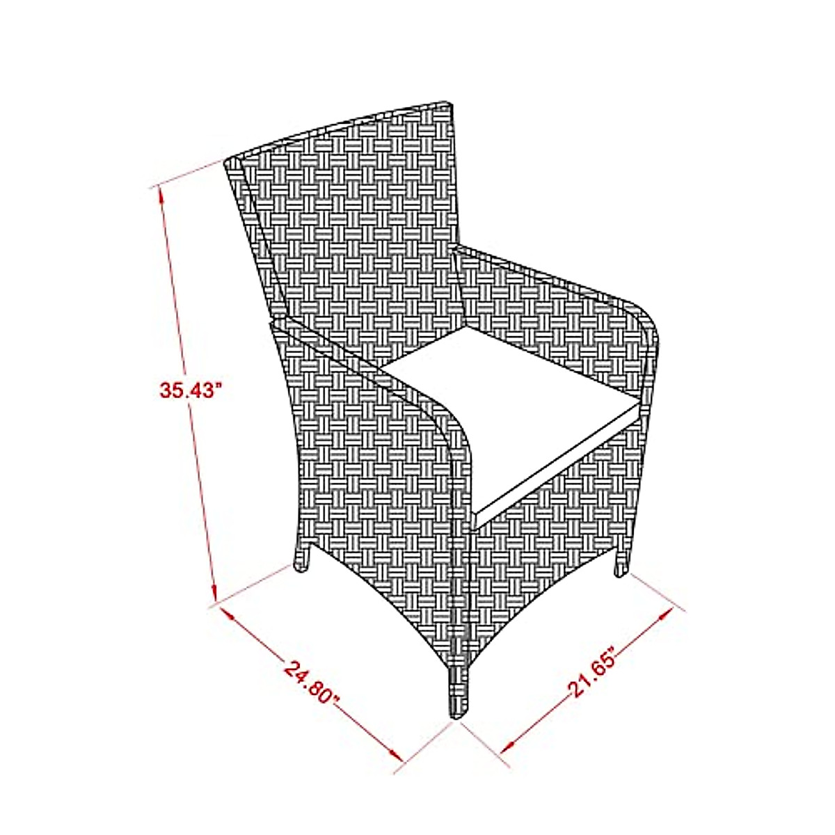 East West Furniture HLUC153V Wicker Patio Chairs