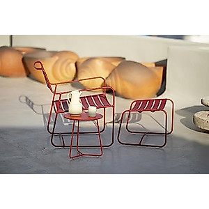 Fermob - Cocotte Occasional Table - Modern Steel Side Table for Playful Living Spaces - Lightweight & Moveable - H 13.5in - Acapulco Blue