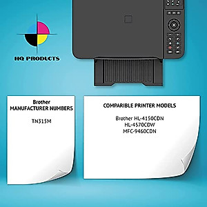 HQ Products Remanufactured Replacement Brother TN315 Toner Cartridge Set (Black, Cyan, Yellow, Magenta) or Brother HL L9200CDWT, L9200CDW; MFC L9550CDW Printer Series