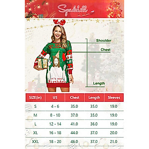 Christmas Women's Casual Printed Sweatshirt Party Ugly Holiday Cute Long Sleeves Dress Jesus S