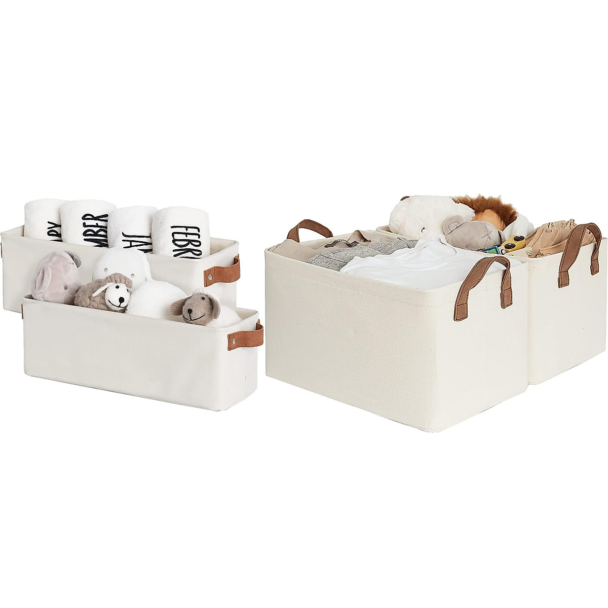 StorageWorks 2-Pack Narrow Storage Bins with 2-Pack Rectangle Storage Bins