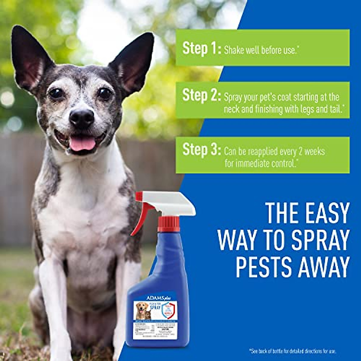 Adams Plus Flea & Tick Spray For Dogs and Cats | Kills Adult Fleas, Flea Eggs, Flea Larvae, Ticks, and Repels Mosquitoes For Up To 2 Weeks | Controls Flea Reinfestation For Up To 2 Months | 16 Oz