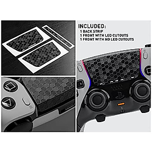 TouchProtect Black Hex Pro Bundle for PS5 | Dualsense Edge & Standard Dualsense Textured Trackpad Skin Combo Pack.