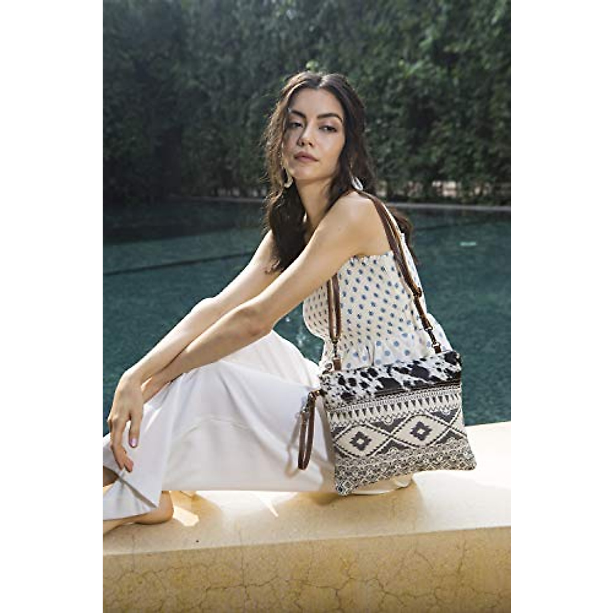 Myra Bag Classic Canvas, Rug, Leather & Hairon Crossbody Bag S-1932