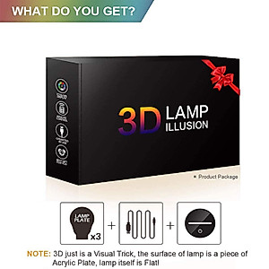 XXMANX Boys Toys Night Light for Kids, 3D Illusion Lamp Touch Control Dynamic Colors Changing with 3 Pattern Kids Toys Christmas Gifts for Men Boys