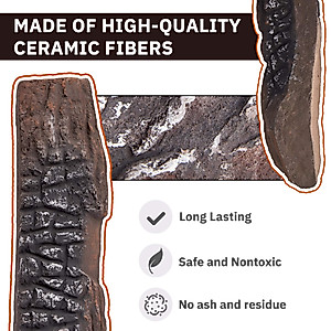 GASPRO 10 Pound Lava Rocks and 10-Piece Ceramic Logs for Gas Fireplace, Fire Pit