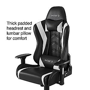 STAPLES Emerge Vartan Bonded Leather Gaming Chair, Black/White, 2/Pack (58542-Ccvs)