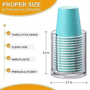 AOZITA Bathroom Cup Dispenser, 2 Pack Mouthwash Cups Holder, Small Disposable Paper Cup Holders for Rinsing Cups On Bathroom Vanity Countertops