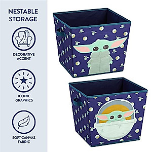 Idea Nuova Star Wars The Mandalorian Grogu aka The Child 4 Piece Storage Solution Set with Pop Up Hamper, Collapsible Storage Trunk and 2 Nestable Storage Bins