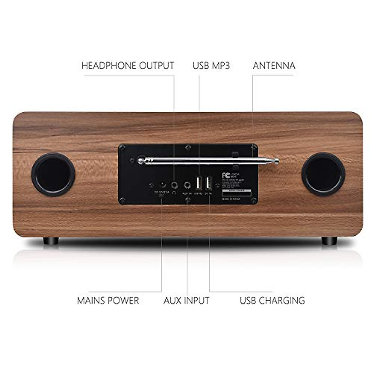 LEMEGA MSY5 CD Player,FM Digital Radio,Internet Radio,Spotify Connect,Bluetooth Speaker,Stereo Sound,USB Charging,Clock Alarms,Remote&App Control – Walnut Finish