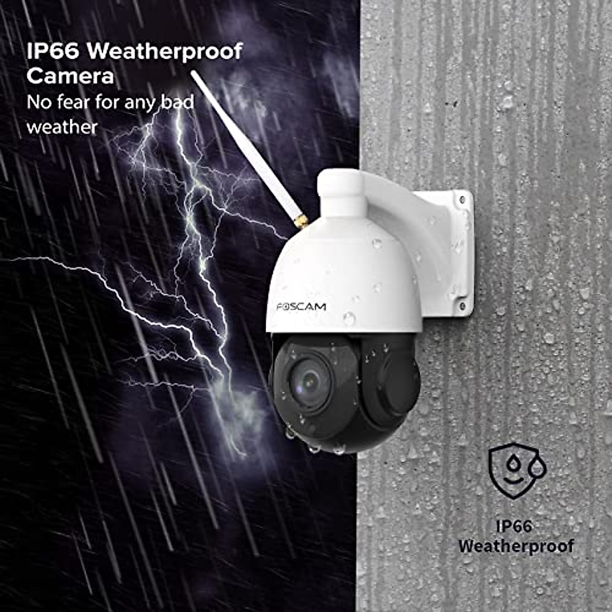 Foscam SD2X 18X Optical Zoom 1080P HD Outdoor PTZ Security Camera, 2.4g/5gHz WiFi IP Surveillance camera,Speed Dome, 165ft Night Vision, IP66, WDR, Built-in Audio, Works with Alexa Google Assistant